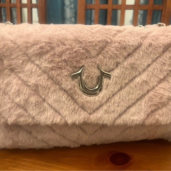 True Religion | Bags | True Religion Soft Pink Faux Fur Shoulder Bag ...